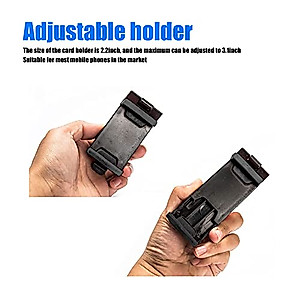 yonwait 1 Pack Car Steering Wheel Phone Mount, Fixed Clip Buckle Retractable Phone Holder, Silicone Cell Phone Navigation Bracket, Suitable for All Vehicles Cellphone Devices (Black)