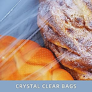 Lesibag 100 Bread Bags with Ties - Vented Micro Perforated Baguettes Bags for Homemade Bread and Bakery Loaf Adjustable Reusable - 6 x 28 Inch