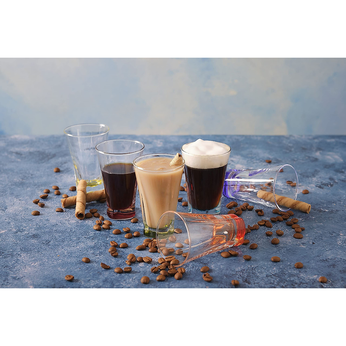 DESTALYA Shot Glasses 3.38 fl oz, Clear Heavy Base Shot Glass Set of 6, Shot Glass for Tequila Whiskey Liqueurs Vodka and Espresso, Small Shot Glass Set for Wedding Party (Berkay Glass Set)