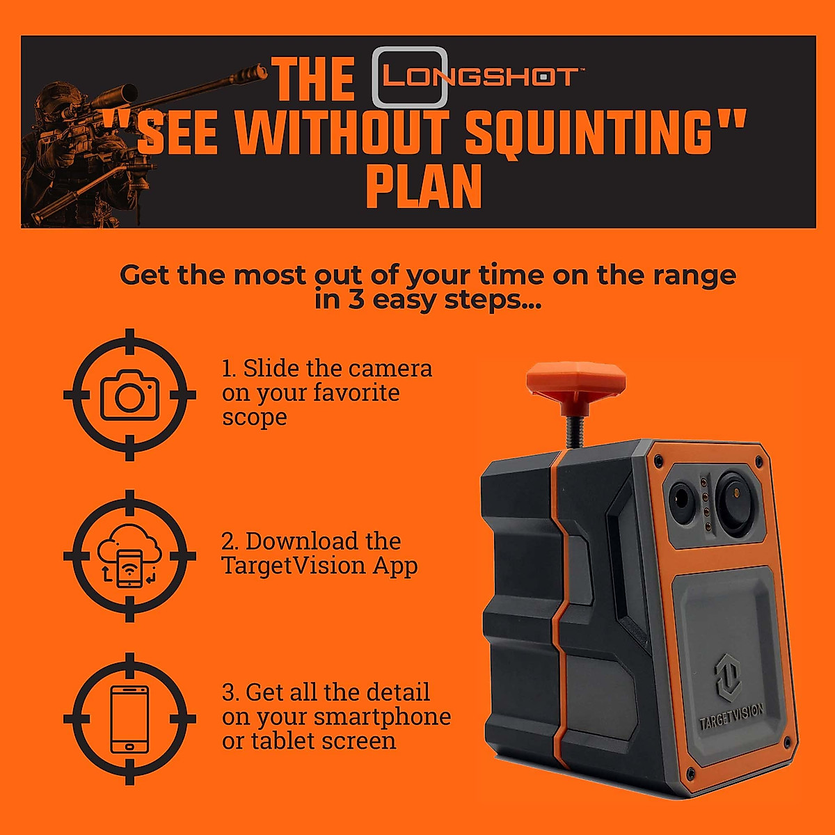 LONGSHOT Spotting Scope Camera for Target Shooting, Hunting Bird Watching and Spotter Scopes Hawk Smart Scope Camera |