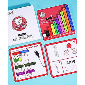 GAMENOTE Math Cubes Manipulatives with Activity Cards - Number Counting Blocks Toys Snap Linking Cube Math Counters for Kids Kindergarten Learning Activities