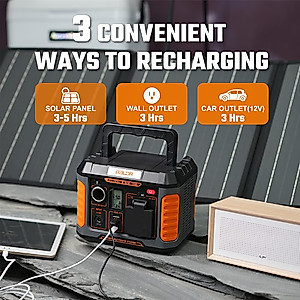 BALDR Portable Power Station, Solar Generator with 200W/120V Pure Sine Wave AC Outlet, 173Wh Backup Lithium Battery For Camping Travel Hunting Outdoors