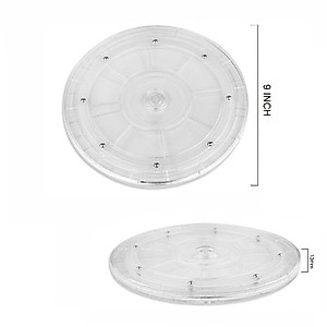 Cedmon Heavy Duty Lazy Susan Turntable Organizer Acrylic Organizers for Kitchen Corner Cabinets Spice Rack Cake Decorating TV Laptop Computer Monitor (9 inch)