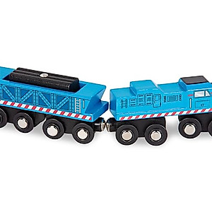 Battat – Classic Trains – 6Pc Wooden Railroad Set – Magnetic Toy Trains – Train Engines & Cars – 3 Years + – Wooden Locomotives & Freight Cars