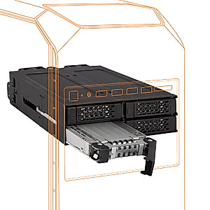 ICY DOCK 4 x 2.5 NVMe U.2/U.3 SSD PCIe 4.0 Mobile Rack for 5.25" Bay with OCuLink | ToughArmor MB699VP-B V3