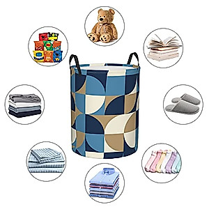 ZCJHGZcz Abstract Geometric In Mid Century Modern Large Circular Protable Storage Bin Organizer Laundry Hamper Portable Laundry 11086 11086