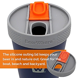 6PINT 6-in-1 Beverage Cooler | 20 oz. Imperial Pint Tumbler | Cooler for 12 to 24 oz. Plastic Cups | Cooler for 12 oz. Cans, Slim Cans, Bottles | Vacuum Insulated Stainless Steel (Navy Blue)