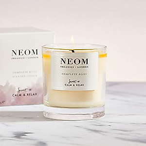 NEOM- Complete Bliss Scented Candle, 1 Wick | Blush Rose, Lime & Black Pepper | Essential Oil Aromatherapy Candle | Scent to De-Stress
