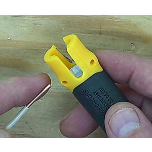 IDEAL Electrical 45-025 Lil’ Ripper Stripper – Wire Stripper w/ Slitting Blade, V-Notch, Flat Blade Clip