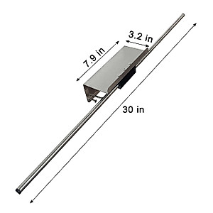 30 inch Stainless Steel Towel Bar, Adhesive No-Drill Towel Rod with Shelf, Towel Holder with Toothbrush Razor Hooks, Towel Rack for Kitchen Bathroom Accessories, Brushed 1 Pack