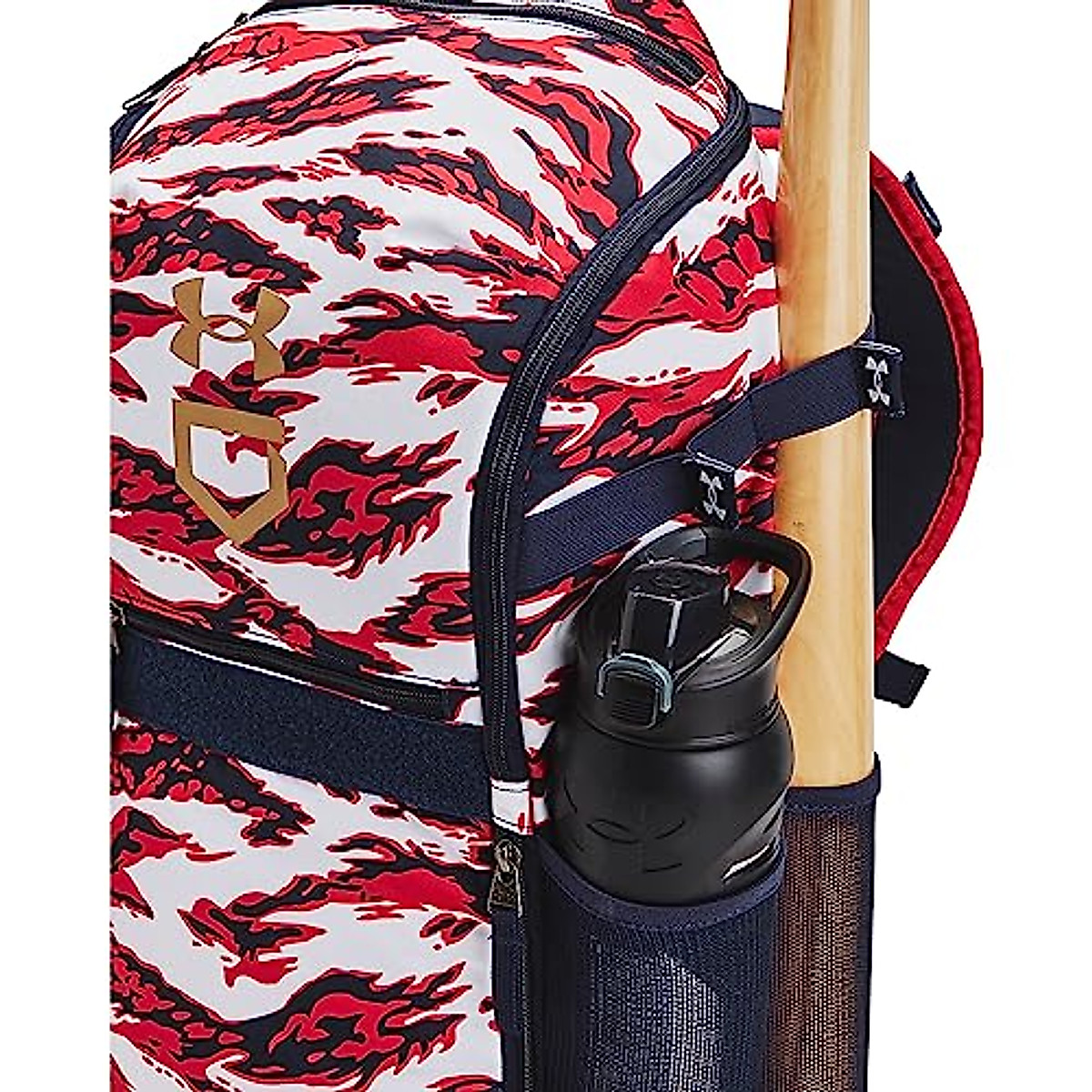 Under Armour Unisex-Adult Utility Baseball Backpack Print, (411) Midnight Navy/Midnight Navy/Metallic Gold, One Size Fits All