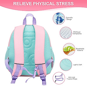 Mini Toddler Backpack for Girls Kids Backpack for Perschool with Toddler Harness Leashes 3D Cartoon Unicorn Kindergarten Schoolbag for Little Girl Boy Ages 12M+