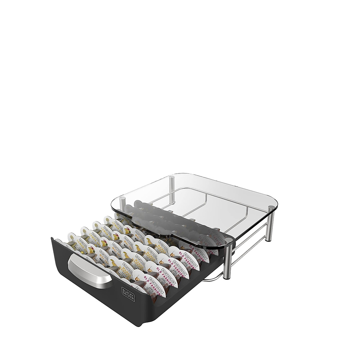 BLACK+DECKER bev by BLACK+DECKER Cocktail Maker Storage Drawer for Bartesian Capsules, Holds up to 36 Bartesian Pods, Sturdy and Stackable Pod Holder (BECS132)