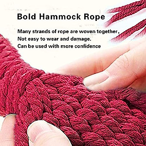 Garden Hammocks Comfortable Fabric Hammock Portable with Carrying Bag for Outdoor Patio Yard Backyard, Beach, Camping Travel, Load Capacity Up to 550 Lbs Canvas Cotton Hammocks (Rainbow)