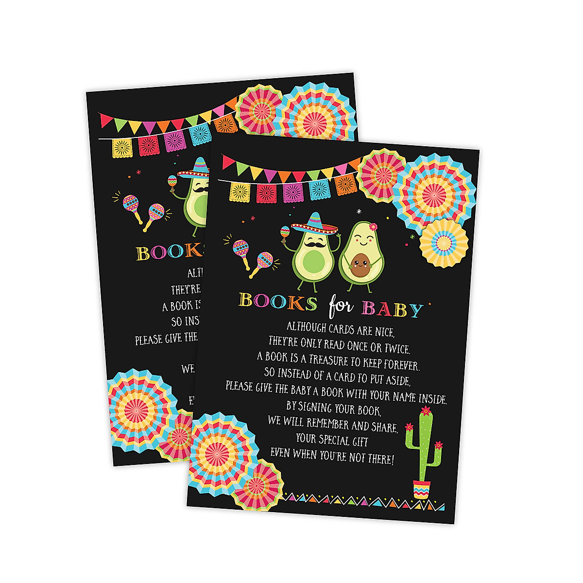 Your Main Event Prints Fiesta Mexican Baby Shower Book Request Cards, Neutral Baby Shower Games, Set of 50