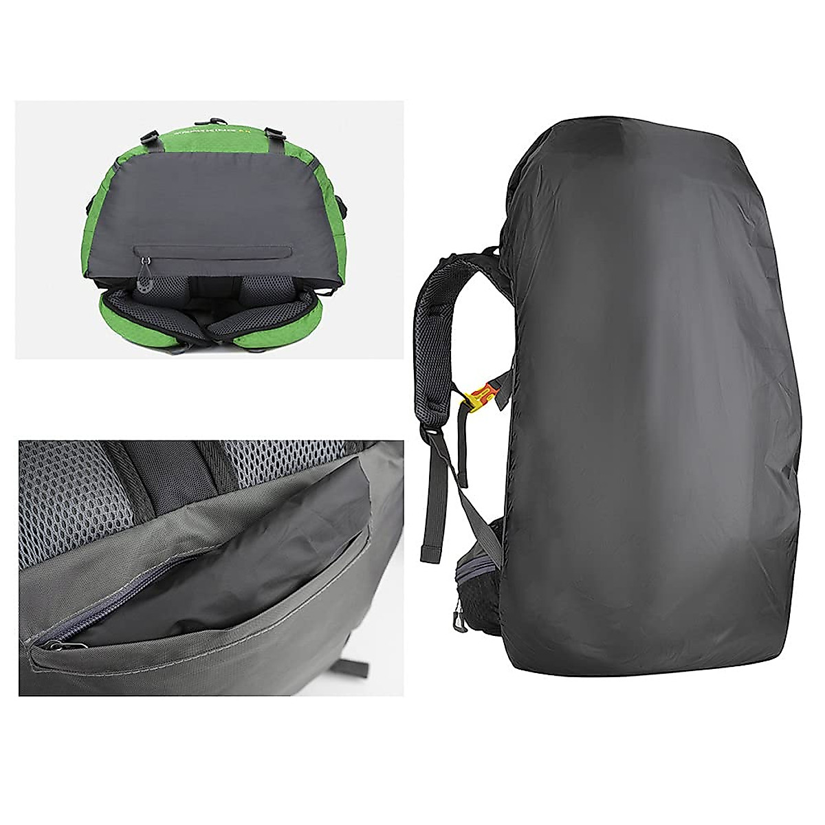 Kerxinma 60L Hiking Backpack Waterproof Travel Hiking Camping with Daypack Cover (Green)