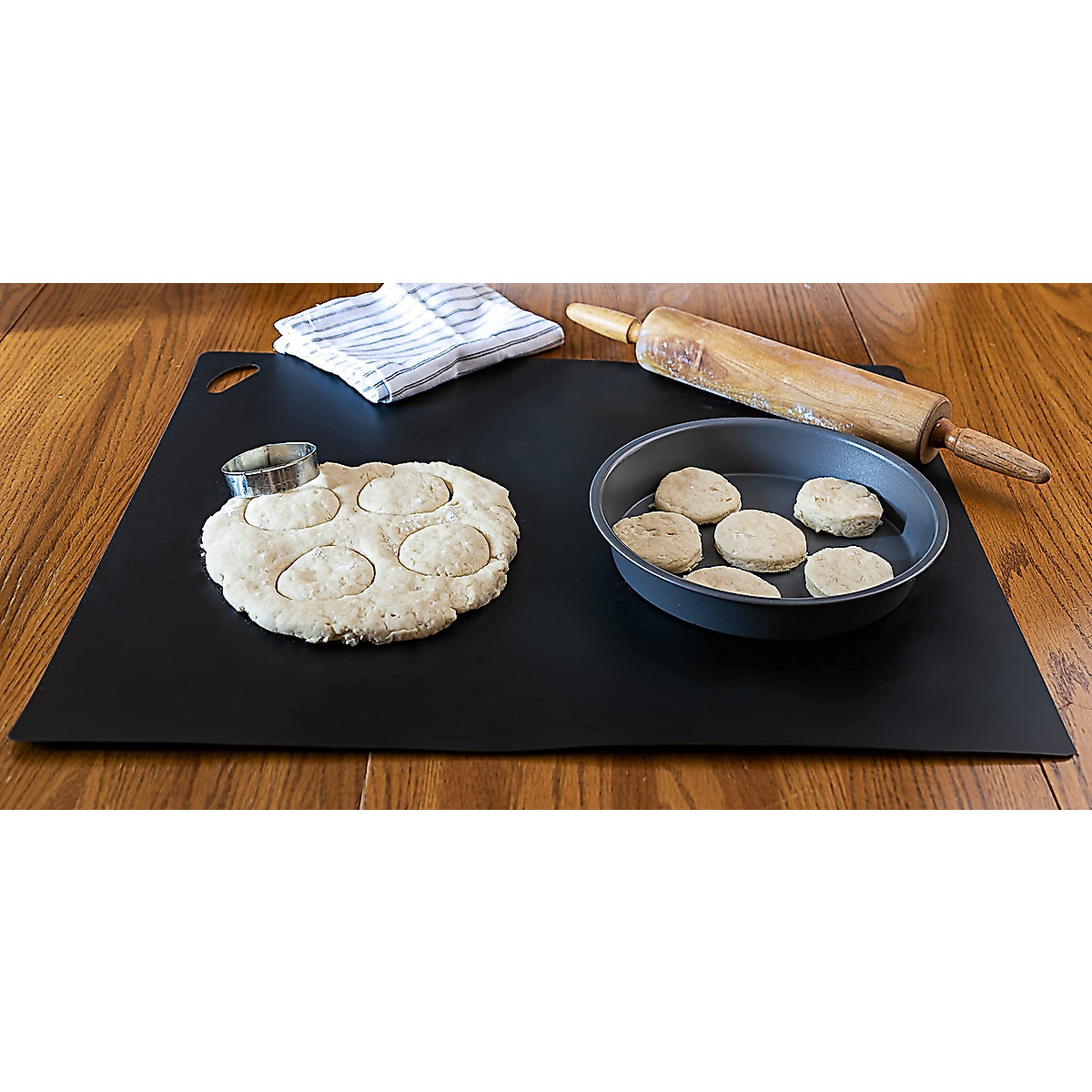 Please review description before purchase. Set of 2 Cutting board mat (Black-White, X-Large 22.5w"x20"hx.040"thick)