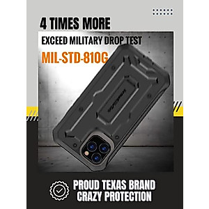 ArmadilloTek Vanguard Designed for iPhone 11 Pro Case (5.8 inches) Military Grade Full-Body Rugged with Built-in Screen Protector and Kickstand - Black