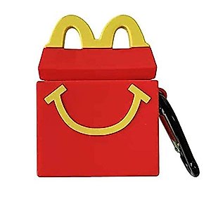 Airpod Case for Apple Airpods 1&2, Cute 3D Funny Cartoon Soft Silicone Cover, Kawaii Fun Cool Keychain Design Skin, Fashion Color Cases for Girls Kids Boys Airpods (McDonald's)