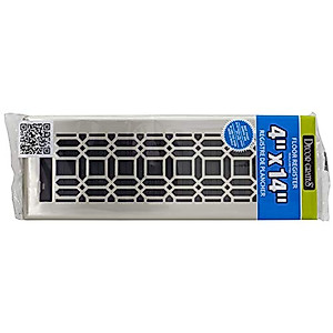 Decor Grates NGH414-NKL New Gothic Floor Register, 4 x 14 Inches, Plated Nickel