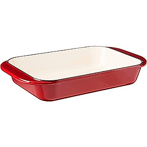 Cuisinart CI1136-24CR Chef's Classic Enameled Cast Iron 14-Inch Roasting/Lasagna Pan, Cardinal Red