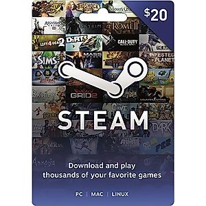 Valve - Steam Wallet Prepaid Card ($20)