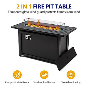 RoyalCraft 7 Piece Outdoor Patio Furniture Set, All-Weather Rattan Wicker Sectional Sofa Set with Glass Coffee Table, Outdoor Conversation Set for Balcony Backyard Porch, Blue Cushion