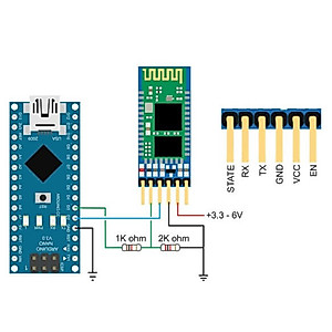 DSD TECH HC-05 Bluetooth Serial Pass-through Module Wireless Serial Communication with Button for Arduino