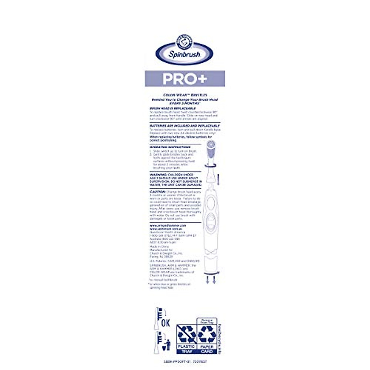 Spinbrush Truly Radiant Toothbrush, Deep Clean, Colors May Vary