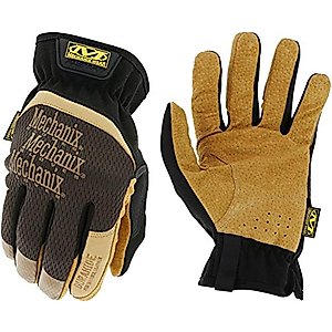 Mechanix Wear: Durahide Leather FastFit Work Glove with Elastic Cuff for Secure Fit, Utility Gloves for Multi-Purpose Use, Abrasion Resistant, Safety Gloves for Men (Brown, Large)