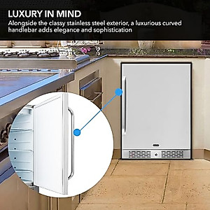 Whynter BOR-53024-SSW Built-in Outdoor 5.3 cu.ft. Beverage Refrigerator Cooler, Stainless Steel, One Size, 24" wide, Silver