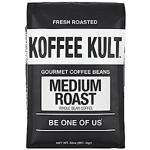 Koffee Kult Koffee Kult Medium Roast Smooth and Flavorful Medium Roast Coffee Beans- Perfect for a Relaxing Cup Anytime (Medium Roast, 32oz)