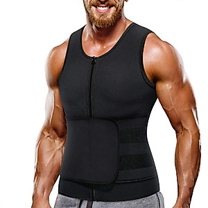 Men's Neoprene Shapewear Waist Trainer Vest Sweat Vest Hot Neoprene Zipper Sauna Girdle Tank Top Workout Shirt Shapewear