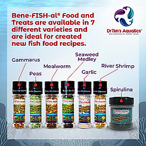 DrTim's Aquatics - Bene-Fish-al® Food and Treats - Fish Food Enhancer - for Freshwater Fish or Marine Fish - 0.31 oz. Grinder - Peas