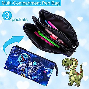 UFNDC 3PCS Dinosaur Backpack for Boys, 3D Kids Preschool Bookbag with Lunch Box, 16”Water Resistant School Bag for Elementary Toddler