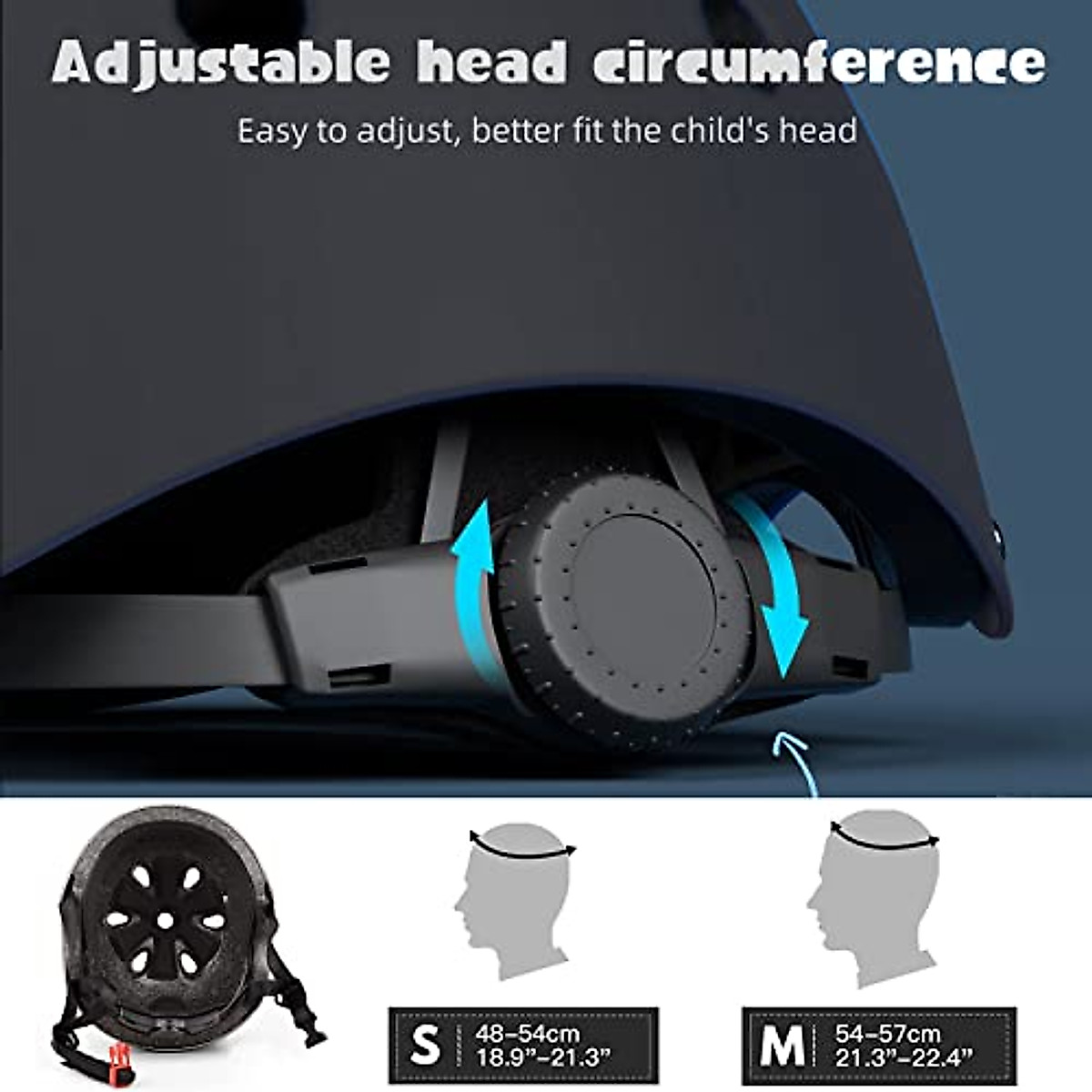 Kids Bike Helmet Set Adjustable Helmet for Children, Boys, Girls and Teenagers Aged 3-8 Years with Elbow Pads Knee Pads Wrist Pads Children's Helmet Protection Set for Bikes SkateboardsRollerskates