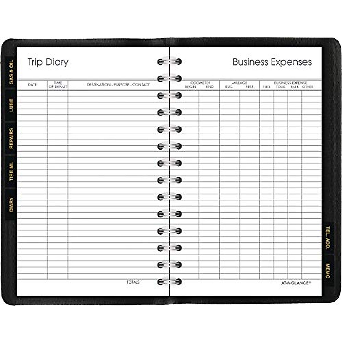AT-A-GLANCE Auto Mileage Log Record Book, 3.75 x 6.12 Inches, Black (AAG8013505)