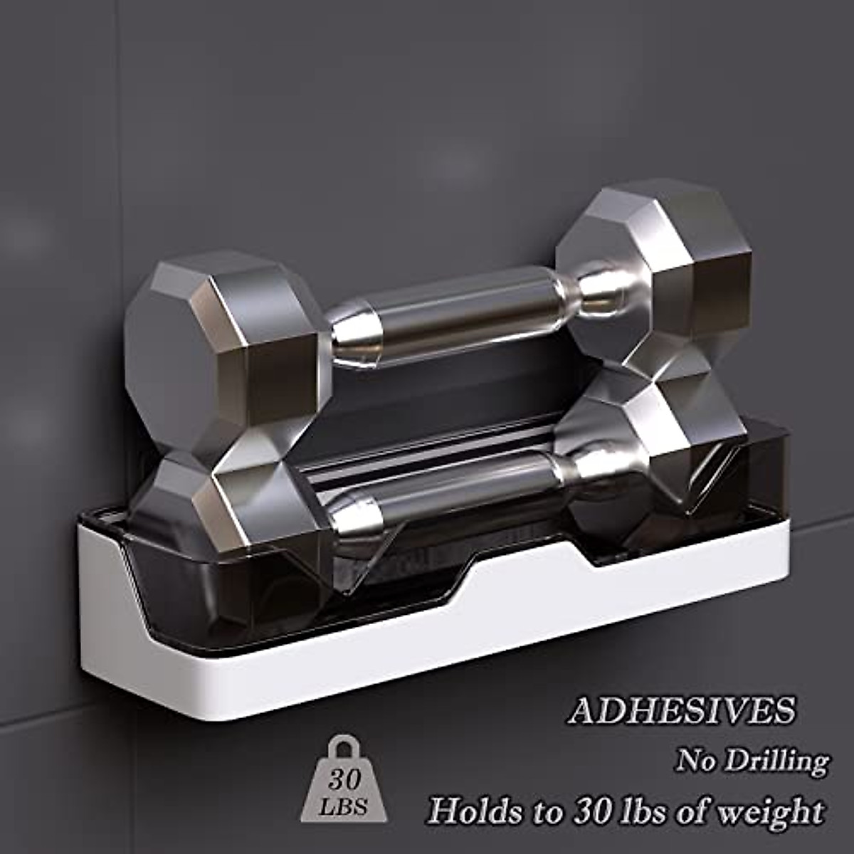 UIFER 2-Pack Adhesive Shower Caddy, Shower Shelves with Hooks, No Drilling Shower Racks for inside shower & Kitchen Storage