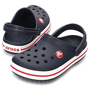 Crocs Unisex-Child Crocband Clogs (Little Kid/Big Kid), Navy/Red, 2 Little Kid