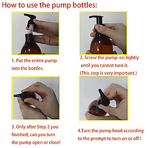 zmybcpack 8 Pack 8OZ Empty Plastic Pump Lotion Bottles with 1 Pen, Labels & Silicone Funnel, Amber Color Lotion Dispenser with Locking Lotion Pump for Body Wash, Shampoo, Massage Lotion, Gel