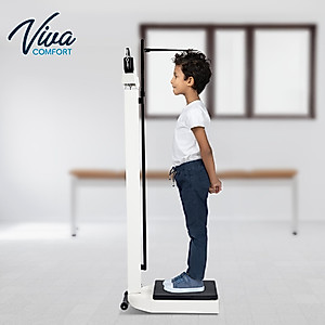 VivaComfort Medical Office Beam Scale, Analog Medical Grade Height and Weight Scale, Mechanical Bathroom and Gym Scale, Weight Capacity 440 lbs