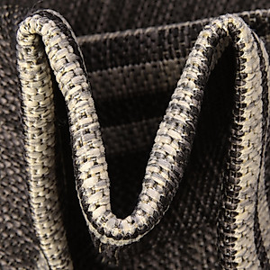 Rugs.com Jill Zarin Outdoor Collection Rug – 2' 7 x 12' Runner Charcoal Flatweave Rug Perfect for Hallways, Entryways