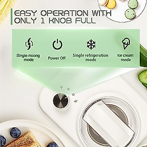 Antarctic Star Ice Cream Maker for Gelato, Freezen Yogurt, Ice Cream Sorbet, Compact Size, Knob-Operated Control, Upper Mixing, Good Choice for Kids