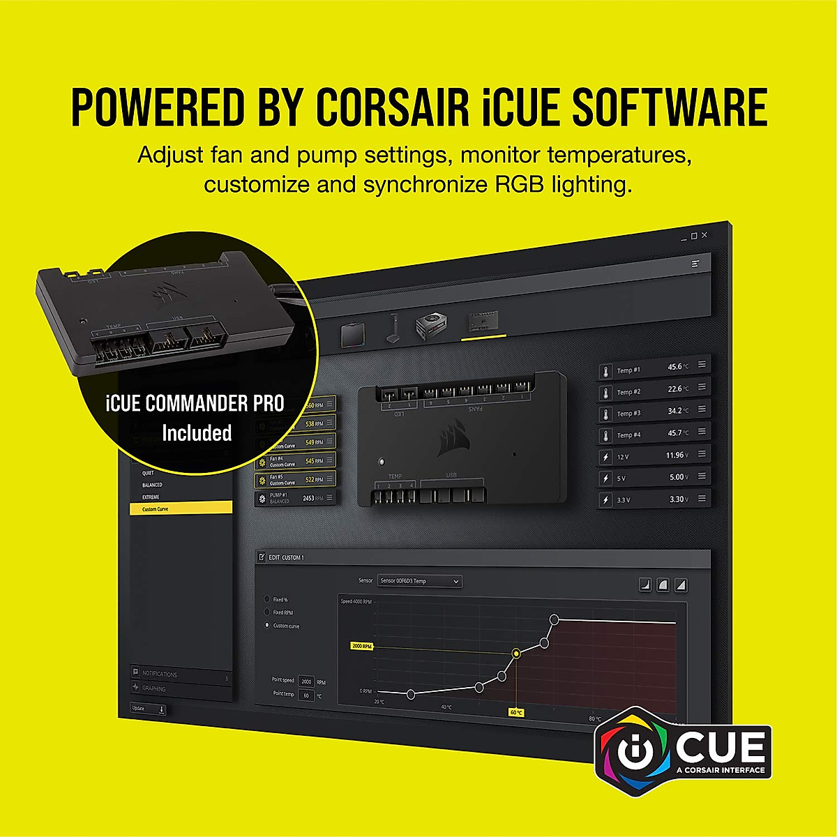 Corsair Hydro X Series XH305i Hardline Water Cooling Kit with/incl XC7 CPU Water Block, XR5 360mm Radiator, XD5 Pump Res and iCUE QL120 RGB Fans