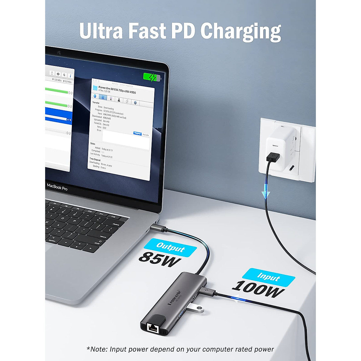 Lemorele USB C Hub 4K 60Hz, 6 in 1 USB C Multiport Adapter w/4K HDMI, 2 USB-A 3.0, Gigabit Ethernet, 100W PD, USB C 3.0 5Gbps Data Port for MacBook Pro/Air M1 2020, iPad Pro 2021 /Mini 6, Surface Pro
