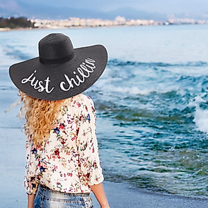 Womens Big Bowknot Straw Hat Floppy Foldable Roll up Beach Cap Sun Hat UPF 50+