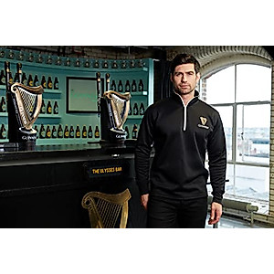 Guinness Black Quarter Zip Performance Top Official Merchandise Pullover 1/4 Zip Athletic Fleece