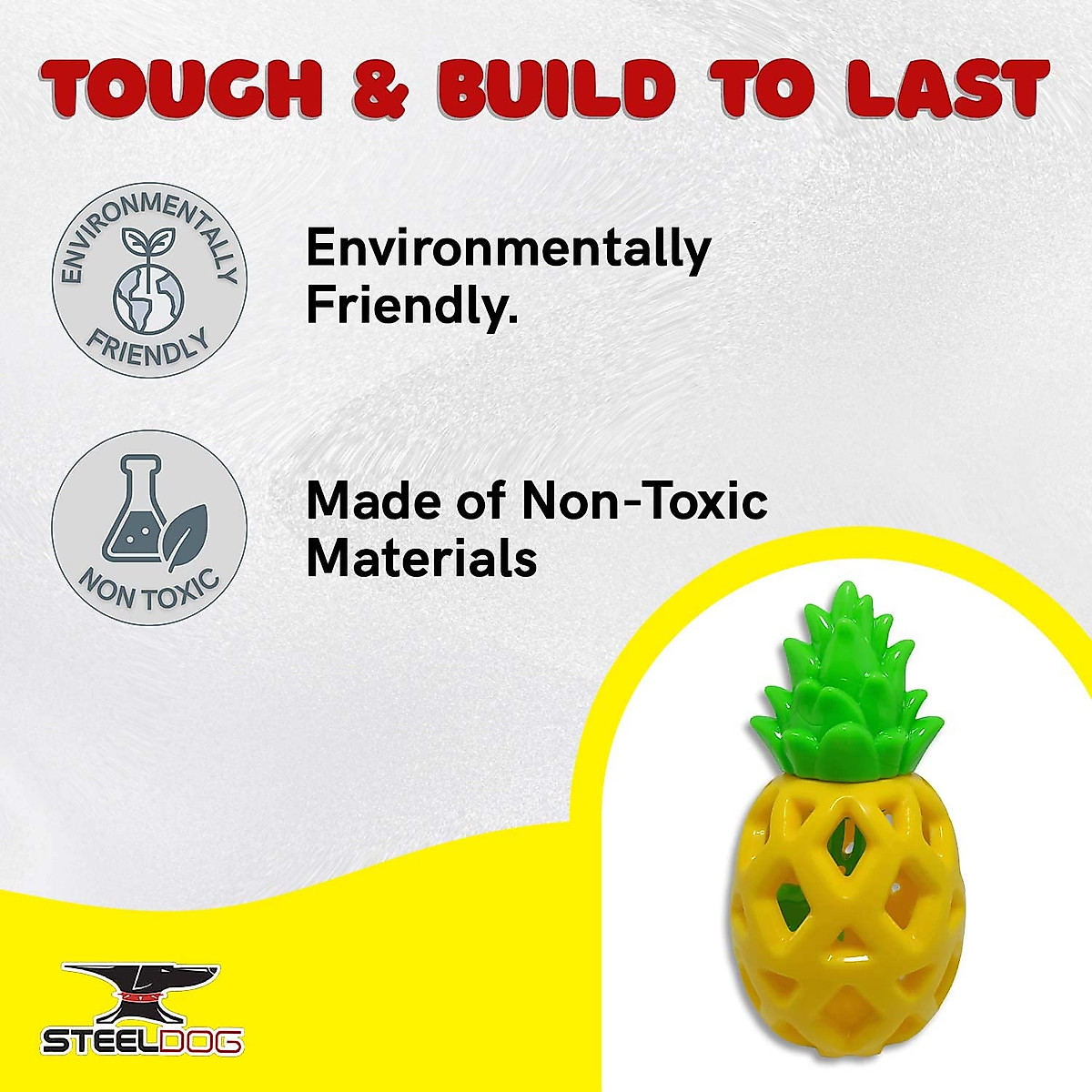 Steel Dog Treaters Pineapple, Dog Toy for Boredom and Stimulation, Treat Dispensing, Interactive Dog Puzzle Toys for Small, Medium, Large Breed