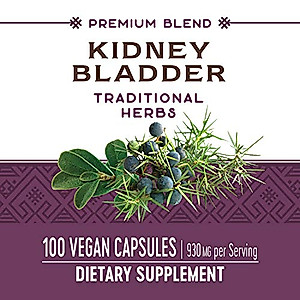 Nature's Way Kidney Bladder, Traditional Herbs Supplement, 930mg Per Serving, 100 Vegan Capsules