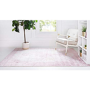 Rugs.com Dover Collection Rug – 2' x 3' Pink Low-Pile Rug Perfect for Entryways, Kitchens, Breakfast Nooks, Accent Pieces